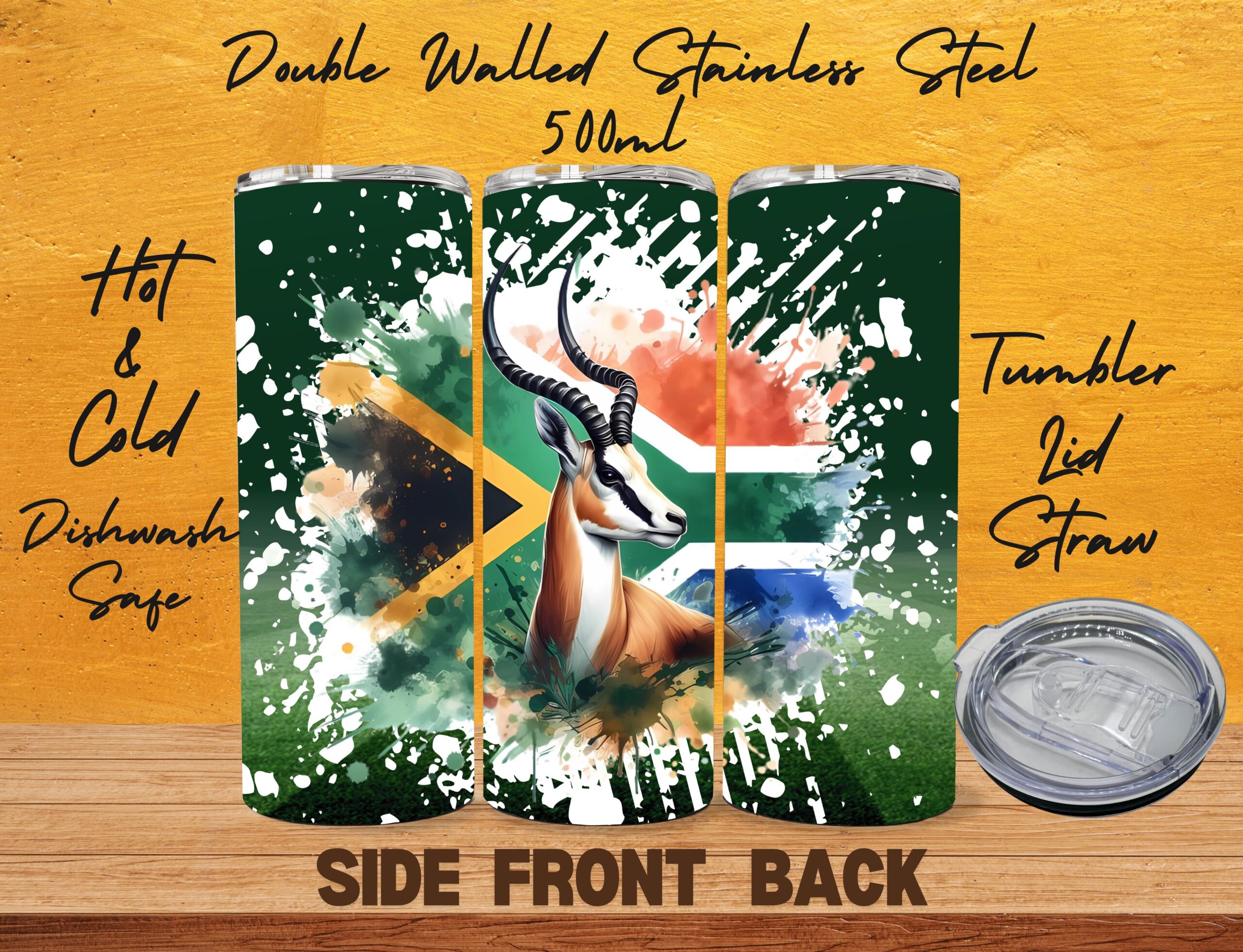 Springbok Art Tumbler – 500ml – BU Wholesale