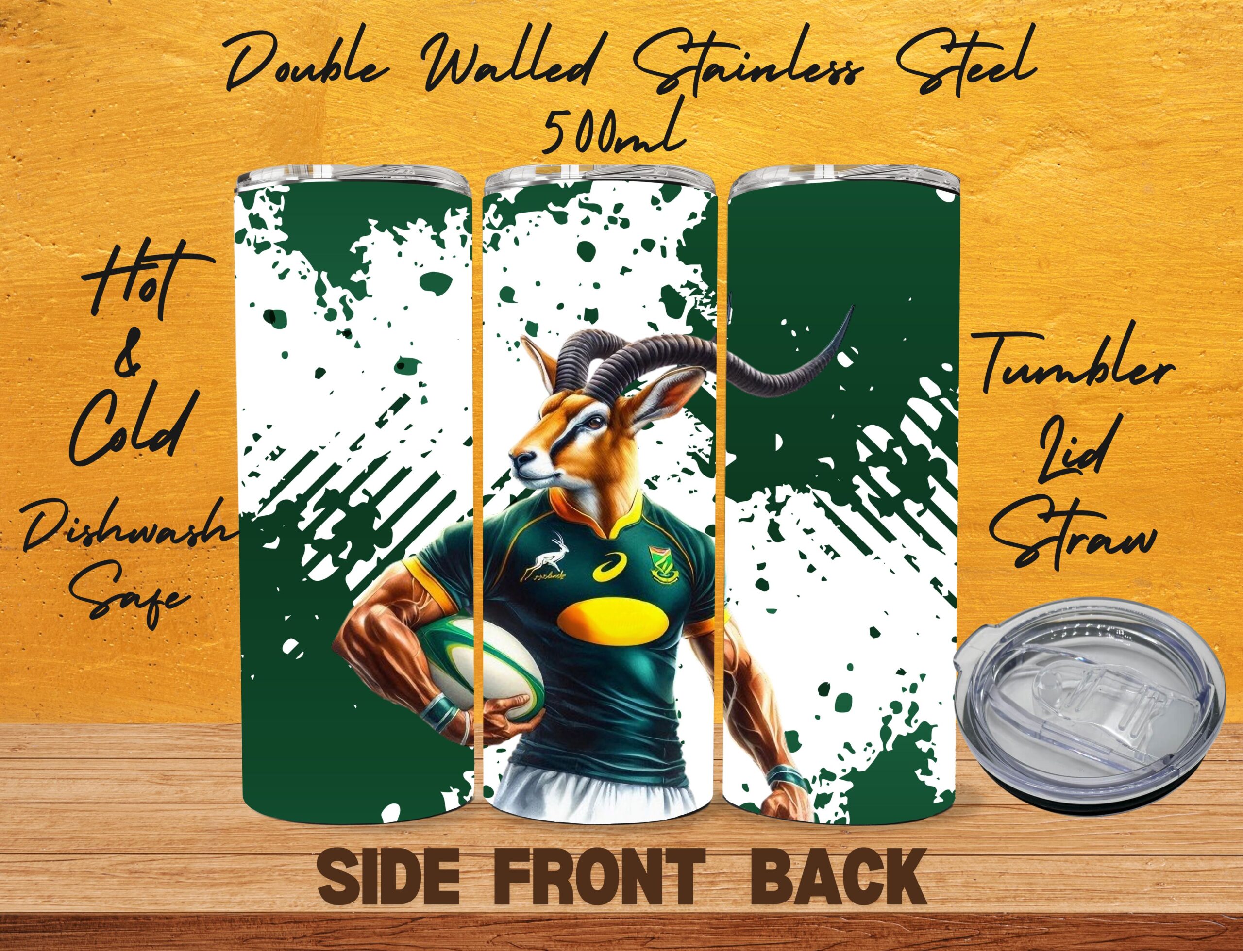 Springbok Art Tumbler – 500ml – BU Wholesale