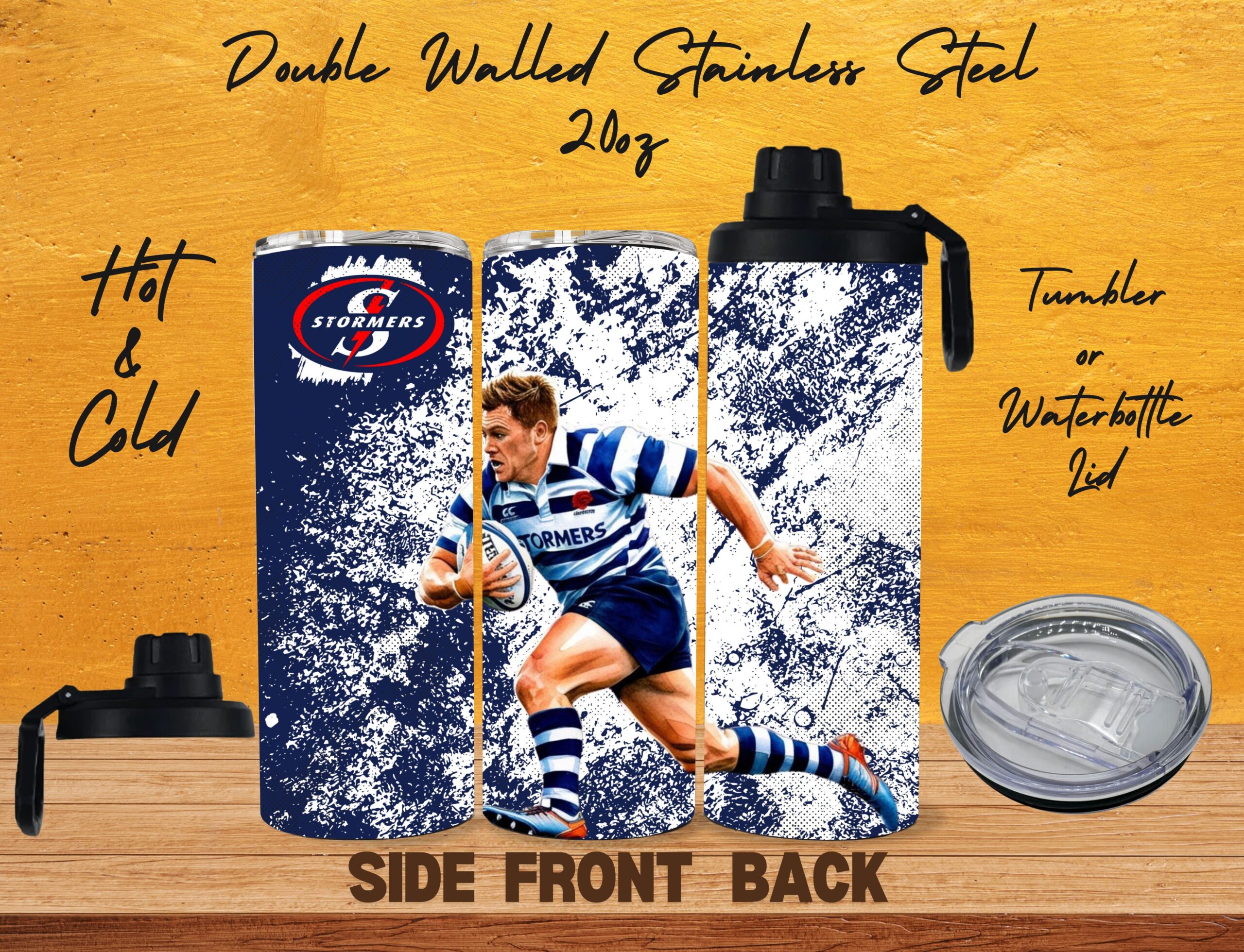 Rugby Player – Tumblers & Bottles – Biki Uniek Wholesale